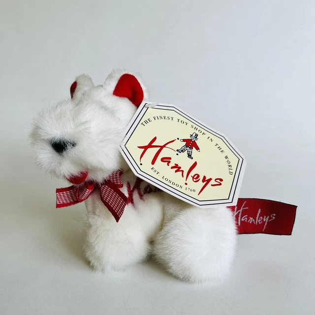 HAMLEYS SOFT TOY Cuddly Plush White Scottie Dog Puppy 4” Long £2.22 ...