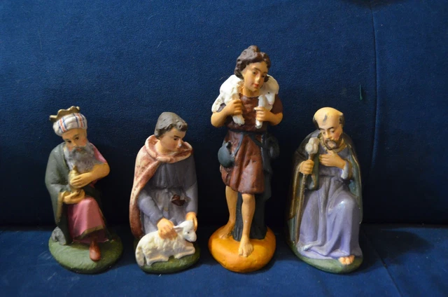 LOT DE 4 Grands Santons Anciens. Creche Ancienne Noel Ancien EUR 20,00 ...
