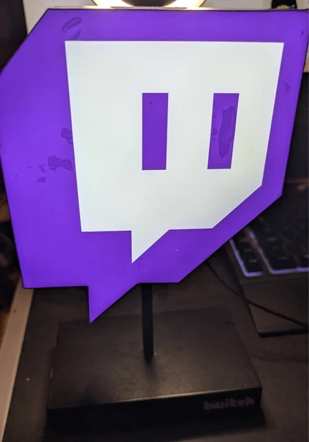 TWITCH LOGO LED Mounted Light sign for streamers and viewers - Night ...