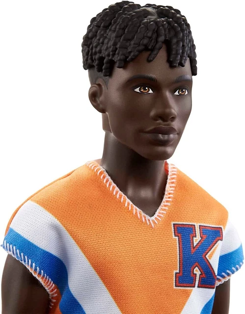 BARBIE FASHIONISTAS KEN Doll #203-Twisted Black Hair-Sport Jersey ...
