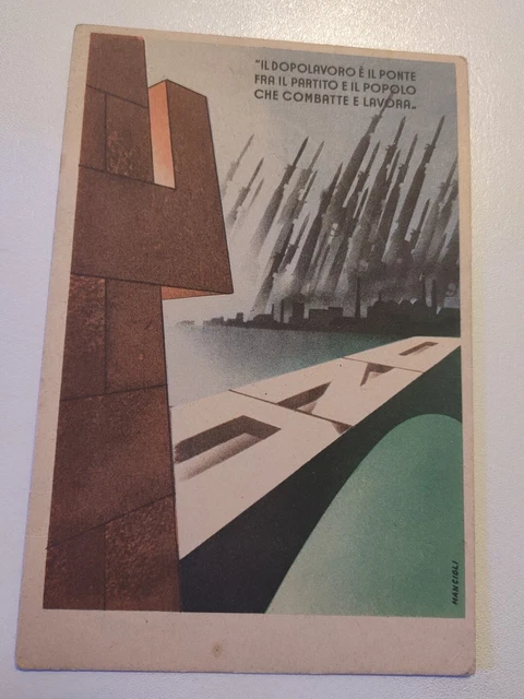 CARTOLINA PROPAGANDA FASCISMO PNF dopolavoro OND FG VG 1941. Franchigia ...