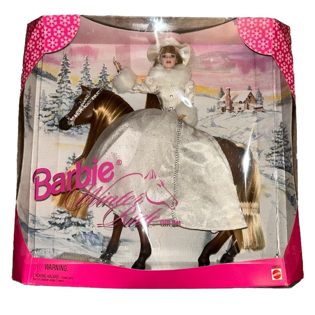 BARBIE WINTER RIDE Gift Set Horse & Doll Mattel 1998 #19850 New In Box ...
