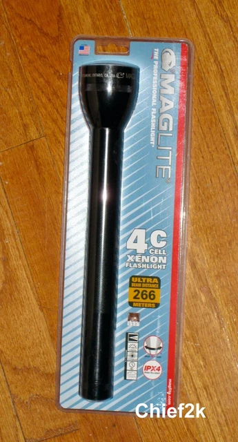MAGLITE 4-C CELL Flashlight, Black Xenon Mag Lite Maglight Mag-lite 4 C ...