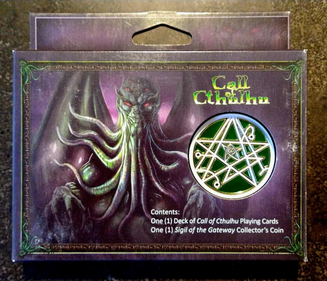 RARE CALL OF Cthulhu Collector's Set Playing Card Deck + Elder Sign ...