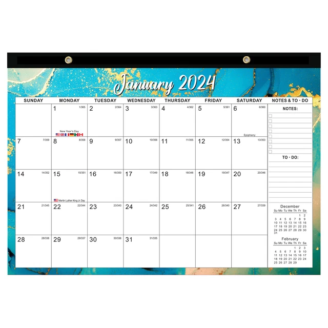 EASY-TO-READ CALENDAR COMPACT 2024-2025 English Wall Desktop Set 18 ...