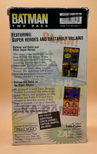 BATMAN 2-PACK SUPER Heroes & Dastardly VIllians VHS 1995 2-Tape Set £6. ...