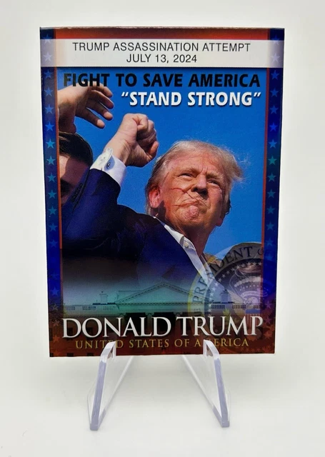 2024 DONALD TRUMP Assassination Attempt Card In Stock Holo Foil £4.64 ...