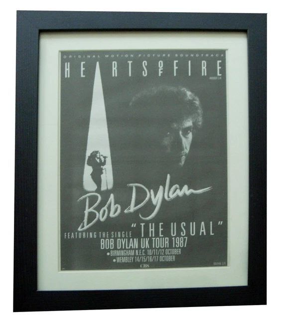 BOB DYLAN+HEARTS OF Fire+RARE ORIGINAL+1987+POSTER+AD+FRAMED+EXPRESS ...