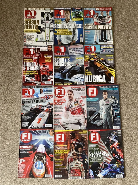 F1 RACING MAGAZINE Bundle 2010 X 12 Issues Full Year Schumacher ...