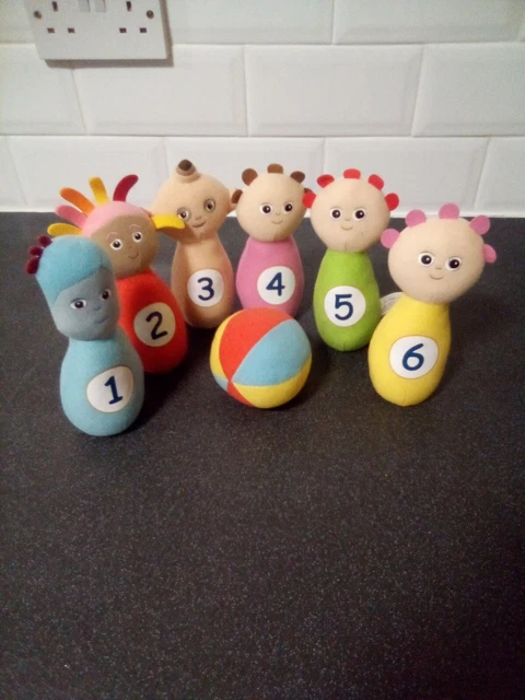 CBEEBIES IN THE night garden soft plush skittles bowling set baby toys ...