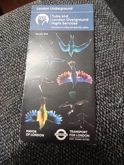 LONDON UNDERGROUND TFL pocket Night Tube map January 2018 £0.99 ...