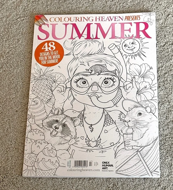 COLOURING HEAVEN SUMMER Coloring Book magazine #17 2024 - 48 designs ...