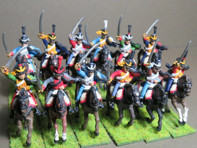 28MM PAINTED NAPOLEONIC PERRY MINIATURE FRENCH HUSSARS CAVALRY MODELS ...