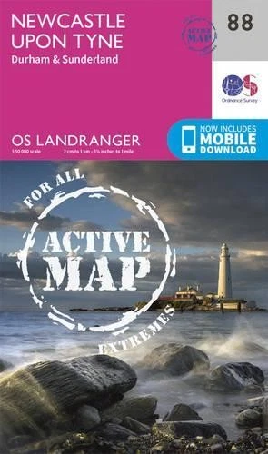 NEWCASTLE UPON TYNE, Durham & Sunderland (Map) OS Landranger Active Map ...