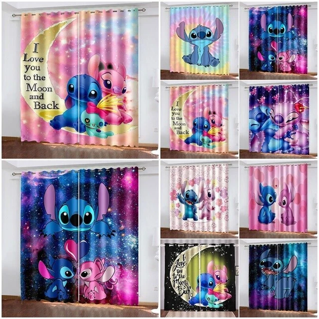 LILO STITCH 3D Print Curtains Ring Top Eyelet Bedroom Curtain Kids Gift ...