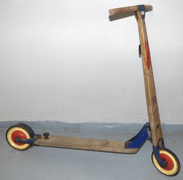 ALTER HAUSSER KINDERROLLER Tretroller Holzroller Retro 50-60er Jahre ...