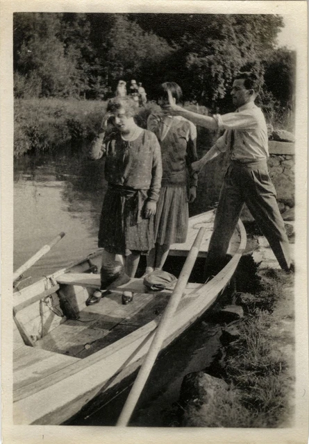 PHOTO ANCIENNE - Vintage Snapshot - Bateau Barque Rameur Ramer Mode Gag ... PHOTO ANCIENNE - Vintage Snapshot - Bateau Barque Rameur Ramer Mode Gag ...