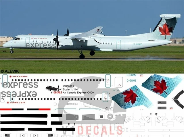 V1 DECALS BOMBARDIER Dash 8-Q400 Air Canada Express for 1/144 Welsh ...