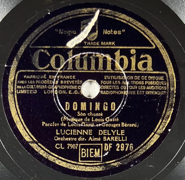 LUCIENNE DELYLE : Domingo / L'hotel en face DISQUE 78 tours rpm ...