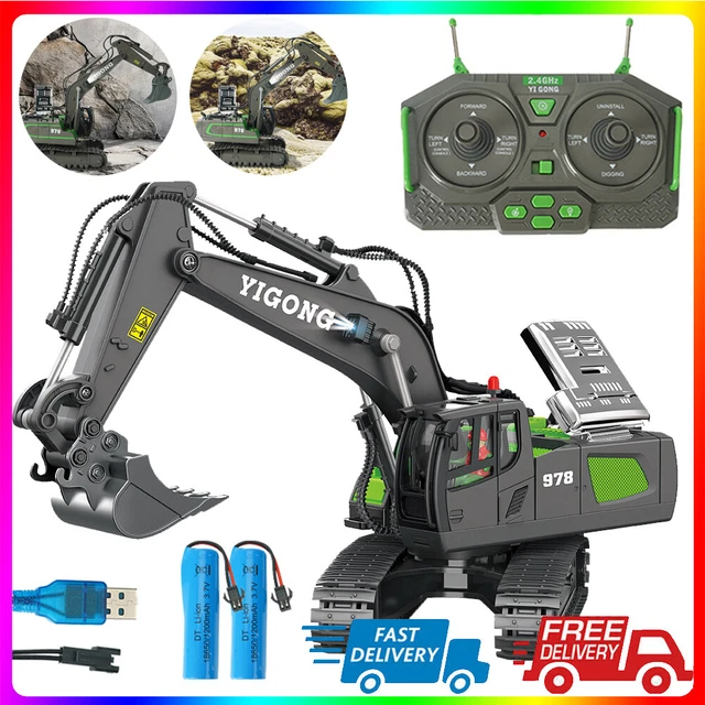11CH CRAWLER REMOTE Control Excavator 2.4GHz Wireless RC Car With Metal ...