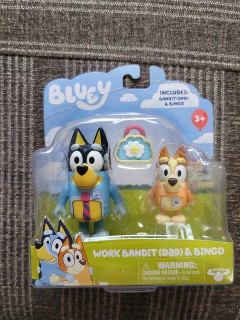 BLUEY WORK BANDIT (Dad) & Bingo Playset. Moose Toys. New & Factory ...