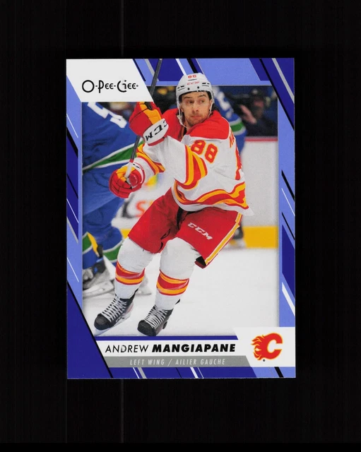 2023-24 O-PEE-CHEE OPC 420 Andrew Mangiapane Calgary Flames BLUE BORDER ...