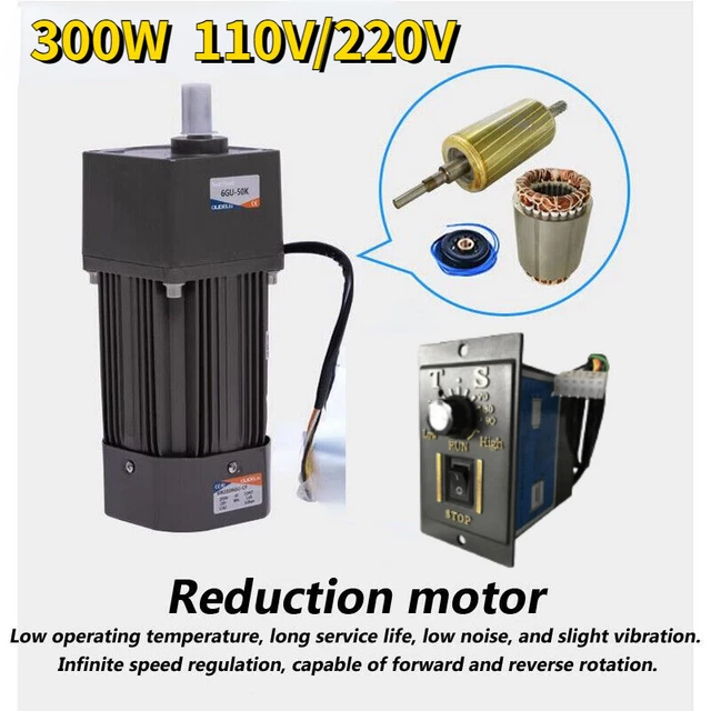 300W AC MOTOR Adapter Gear Box Electric Motor Speed Variable Controller ...