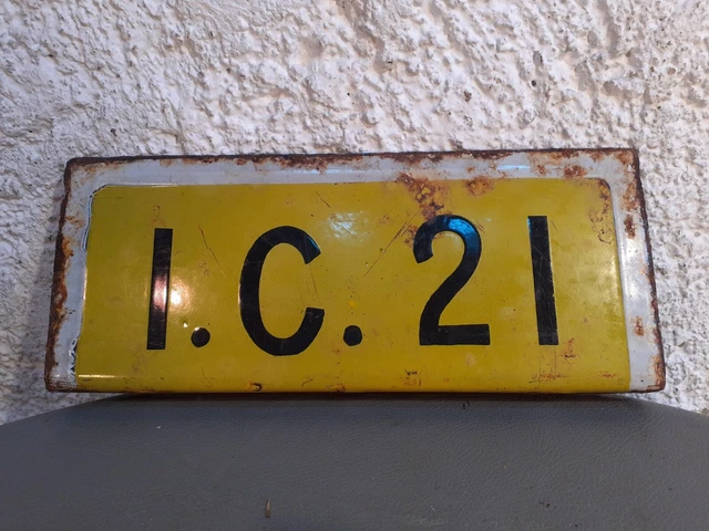 PANNEAU PLAQUE EMAILLEE ancienne route départementale I.C. 21 nationale ...