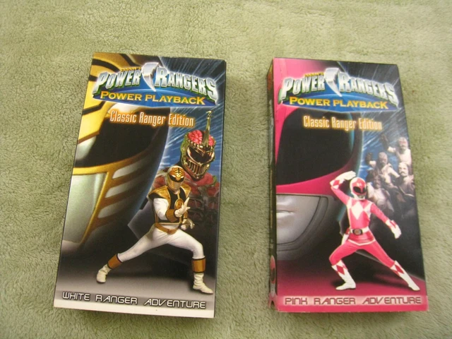 2 POWER RANGERS VHS tapes Power Playback, Classic, Pink Ranger, White ...