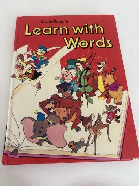 VINTAGE WALT DISNEY Learn With Words Hardback Book 1984 Edition £11.99 ...