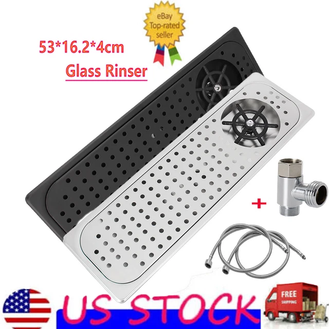 GLASS RINSER ESPRESSO Coffee Bar Countertop Pitcher Rinser Sink W/ Side ...