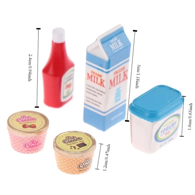 5PCS/SET DOLLHOUSE TOMATO Sauce Iced Yogurt Miniature Food Toy Model UK ...