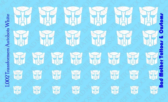 CUSTOM TRANSFORMERS AUTOBOTS Waterslide Decals (White) for Action ...