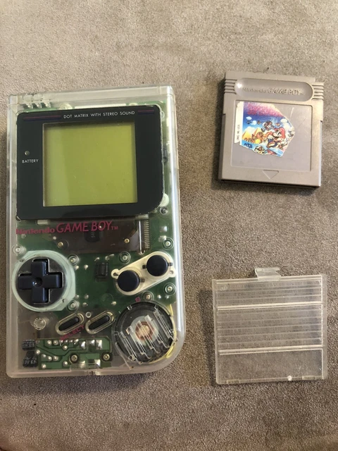 ORIGINAL NINTENDO GAME Boy DMG-01 Transparent Clear W Super Mario Land ...