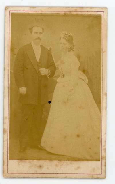 PHOTO VINTAGE CDV photographie Pestel vers 1860, un couple MARIAGE ...