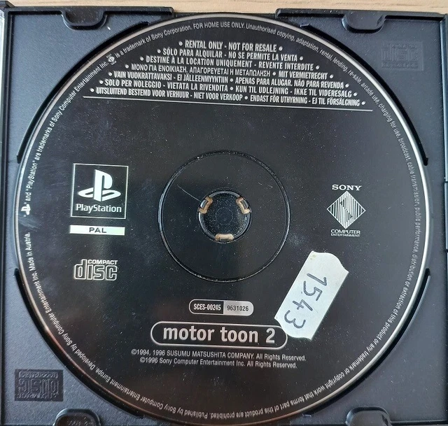 MOTOR TOON 2 Sony Playstation 1 PS1 gebraucht nur CD EUR 14,49 ...