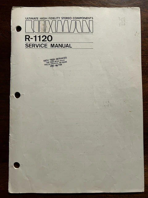 LUXMAN R-1120 STEREO Receiver Service Manual Original OEM Genuine Vintage £77.62 - PicClick UK
