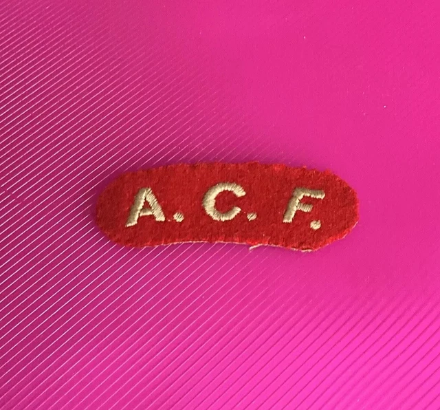 WW2 ERA ACF Army Cadet Force Shoulder Title Badge Patch “Free Postage ...
