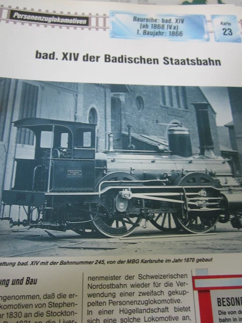 BAHN LOKAUFRISSE DAMPF Personenzug 23 bad. XIV badische Staatsbahn 1866 ...