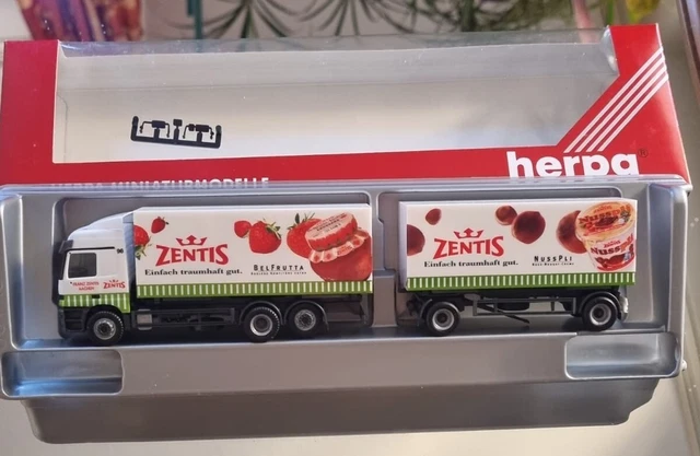 HERPA 189354 MERCEDES-BENZ Actros L Wechselkoffer-Hängerzug "Zentis ...