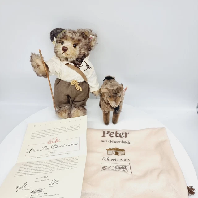 STEIFF 661037 PETER mit Geissenbock limitiert 1500 aus 2003 32 cm Mohair EUR 259,00 - PicClick DE