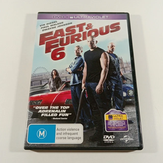 FAST AND FURIOUS 6 DVD Region 4 PAL Movie Vin Diesel Paul Walker Dwayne ...