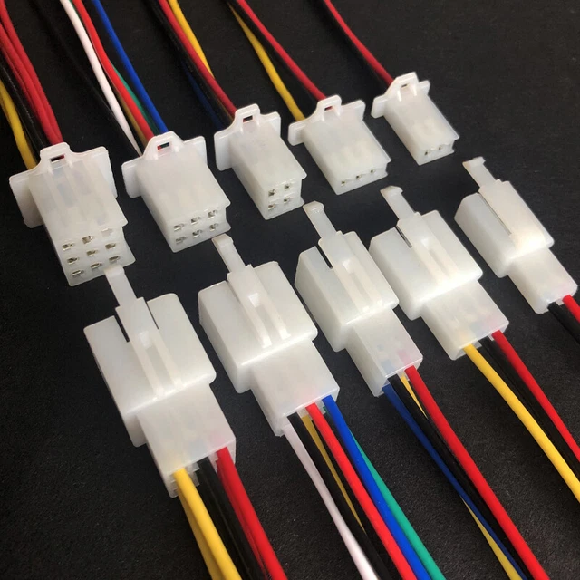 2.8MM CONNECTOR PLUG Socket Set 2/3/4/6 Way Pin Male&Female W/Wire ...