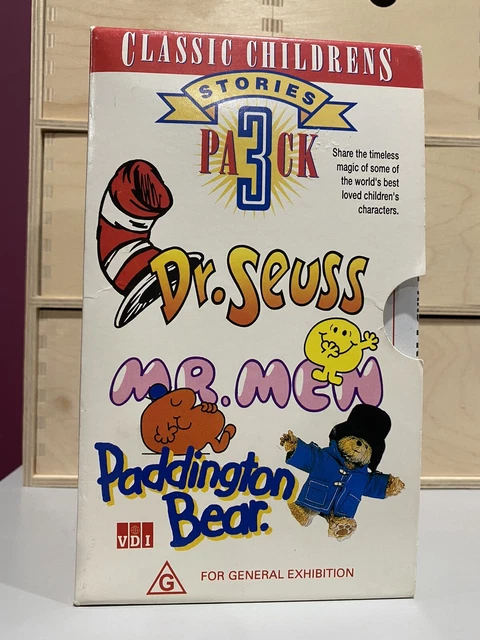 MR MEN MR Happy Dr Seuss Paddington Bear 3 Pack Classic Stories VHS ...