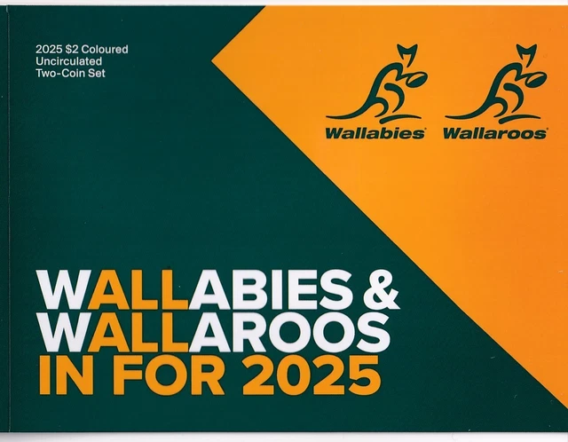 AUSTRALIAN: 2025 TWO Coin Set $2 Rugby Wallabies & Wallaroos Unc On ...