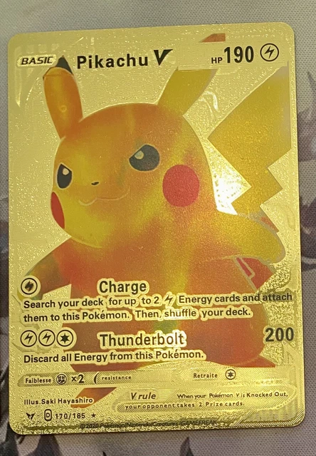 POKEMON PIKACHU V And Pikachu Vmax Gold Foil Fan Art Lot of 3 Cards $6. ...