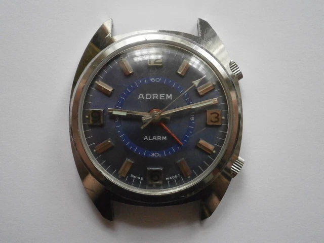 VINTAGE GENTS ALARM wristwatch ADREM mechanical watch spares or repair ...
