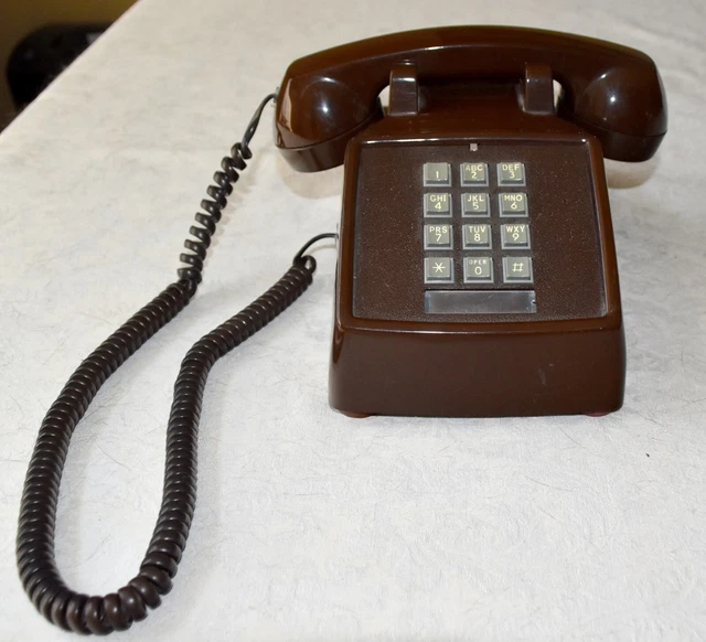 VINTAGE PREMIER BROWN Push Button Telephone, Model No. Hac 2500, Korea ...