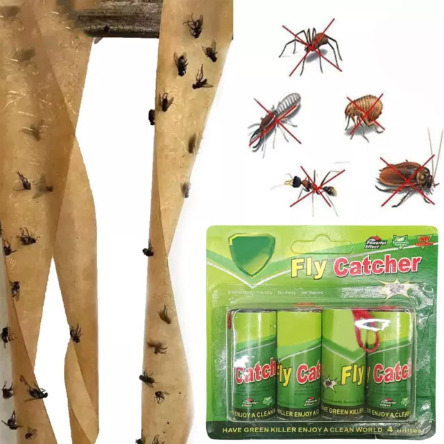 FLY STRIPS FOR Indoors Fruit Fly Killers Fly Catcher Indoor Fly Reel ...