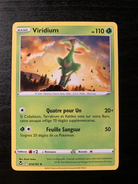 CARTE POKÉMON RARE Viridium 014/195 EB12 Epée Bouclier Tempête Argentée ...